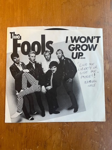The Fools: I Won't Grow Up/Easy for You--Boston Rock--7-inch--SIGNED | eBay