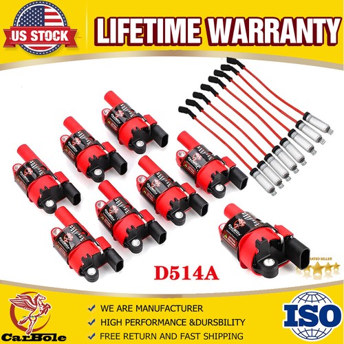 8 Pack UF414 Round Ignition Coil for Chevy Silverado 1500 Impala Tahoe ...