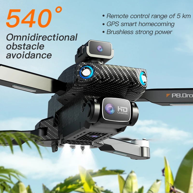 P8 Drone GPS Professional 8K HD Camera RC Dron 5G WIFI FPV Obstacle ...