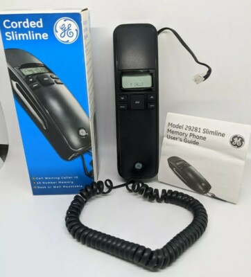 GE Corded Slim Wall Mount or Desk Mount Corded Phone GE 29281FE1-A ...