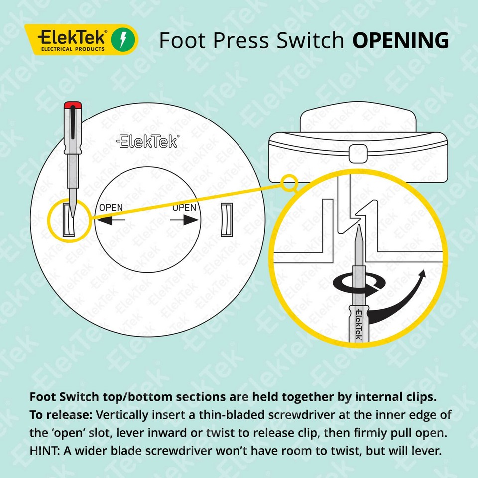 ElekTek Inline Press Foot ON OFF Switch Floor Table Lamp 3 Core Black ...