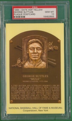 1964-Date Mule SUTTLES PSA 10 HOF Negro League Plaque Postcard Scarce ...