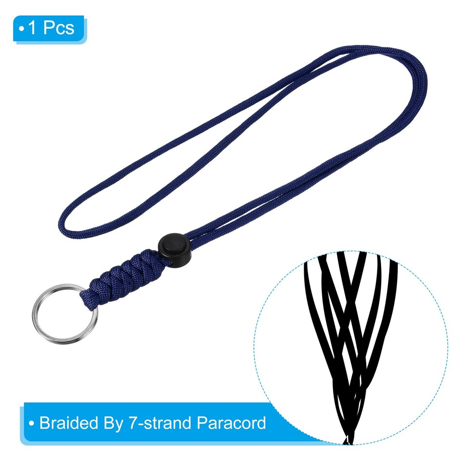 18" Paracord Lanyard with Keyring Necklace Cord Badge Holder Strap ...
