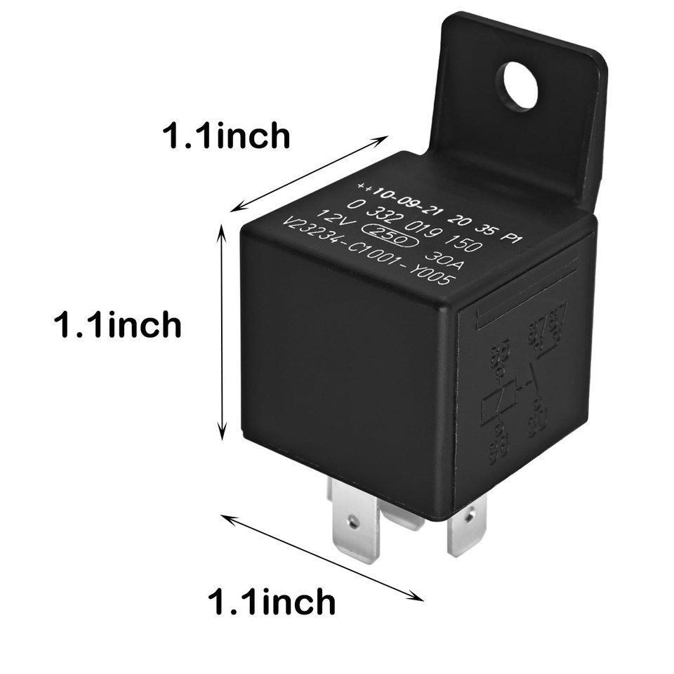 0332019150 Normal Open Mini Relay (Pack of 2) - 12V 30A 5 Pins ...