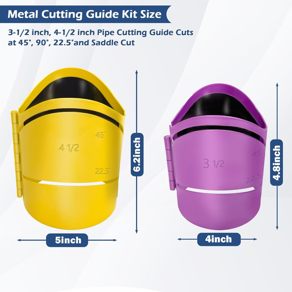 Metal Cutting Guide Kit Includes Sizes 3-1/2 inch, 4-1/2 inch Pipe ...