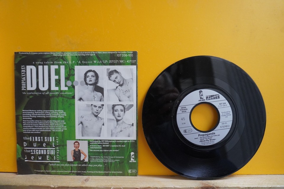 PROPAGANDA - Duel / Jewel 7" + PROMOTION SHEET 1985 ZTT/Island German ...