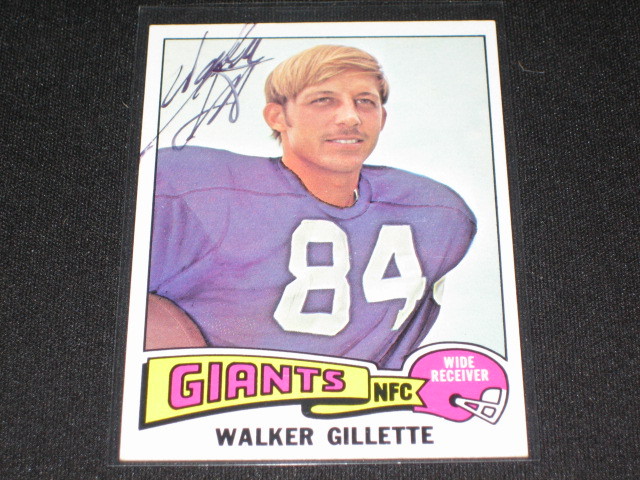 WALKER GILLETTE GIANTS 1975 LEGEND SIGNED AUTOGRAPHED VINTAGE NFL ...