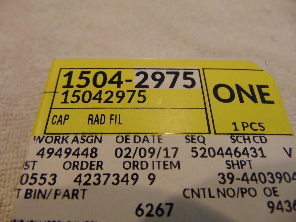 CHEVROLET COLORADO EXPRESS SAVANA VAN TRAILBLAZER SSR RADIATOR CAP ...