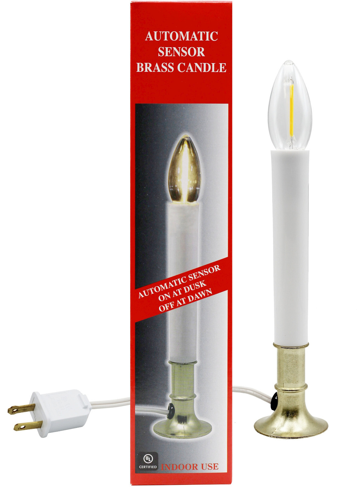 Electric Window Candle Lamp with LED Bulb - Auto On/Off Dusk to Dawn ...