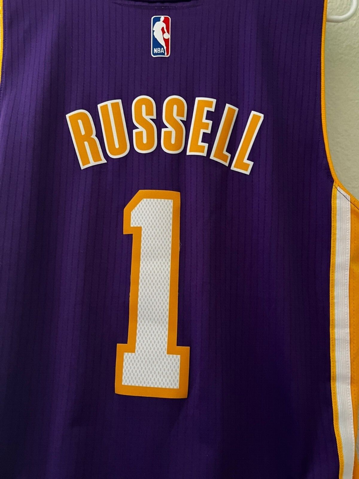 Adidas NBA D’Angelo Russell NBA Swingman Purple Lakers Jersey Mens Sz ...