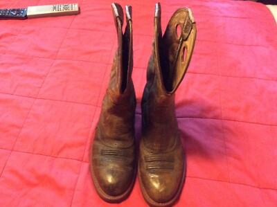 Ariat ATS Brown Leather Buckaroo Stockman Cowboy Western Boot Men’s 9D ...