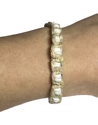 Vintage 90'S Hawaiian Shell Bead Cord Twine Bead Bracelet Surf Skate ...