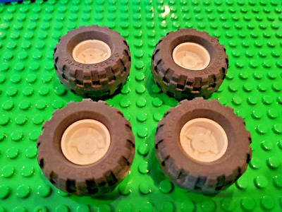 4 Lego Car Truck Wheels/Tires 37x18 w/ White Rims 30285 | eBay