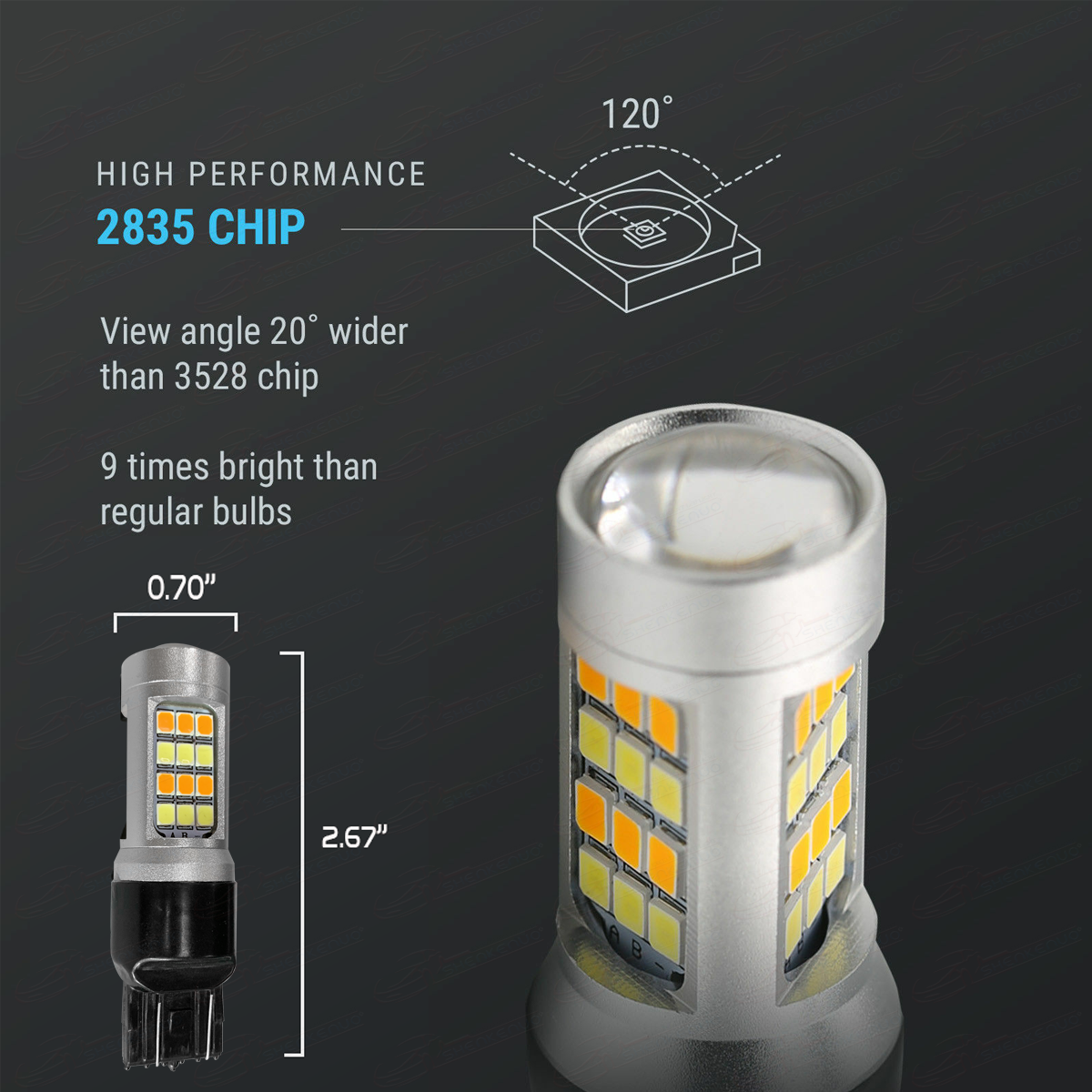 Amber White 7443 7444 LED Front Turn Signal Blinker Light Bulb No Hyper ...