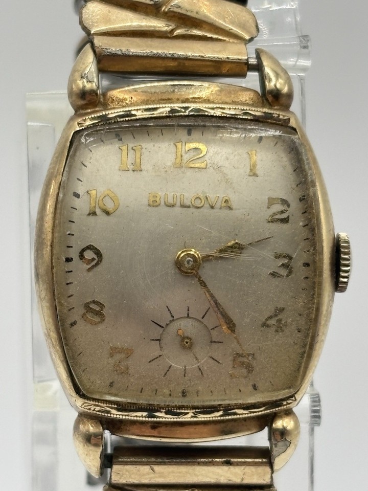 Vintage Art Deco Mechanical Bulova Tank “Minute Man” Gold Plated Watch ...