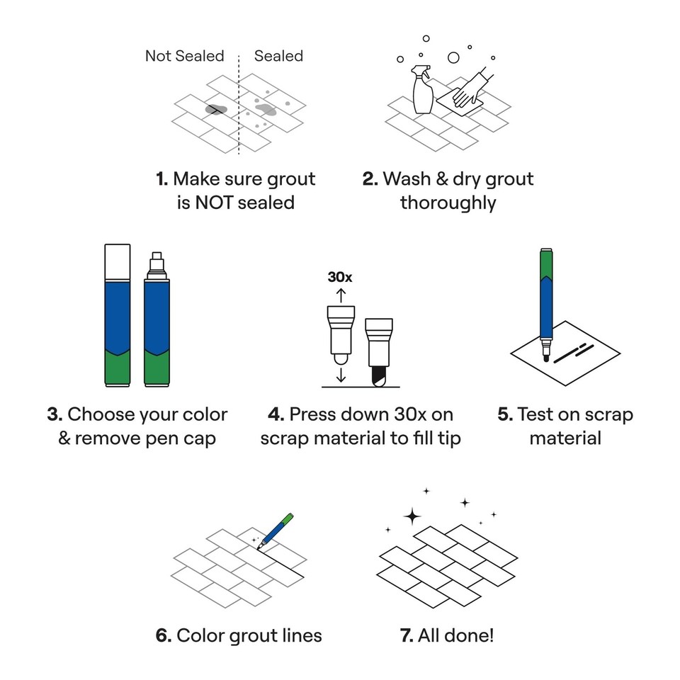 Grout Pen Cream Tile Paint Marker: Waterproof Grout Paint Pen, Tile ...