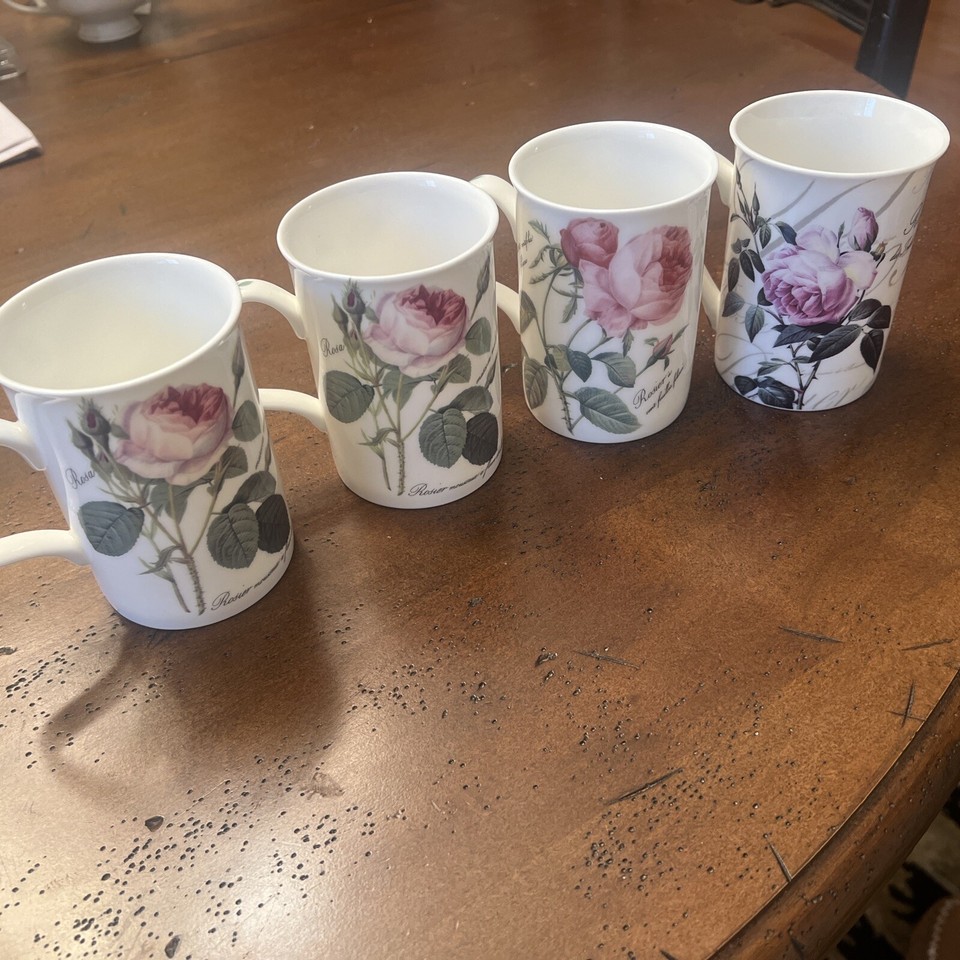 Roy Kirkham Bone China Redoute Redoule Pink Roses England Coffee Mug ...