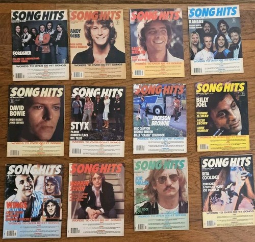 Song Hits Lot of 12 Complete 1978 Music Magazines, David Bowie, Kansas ...