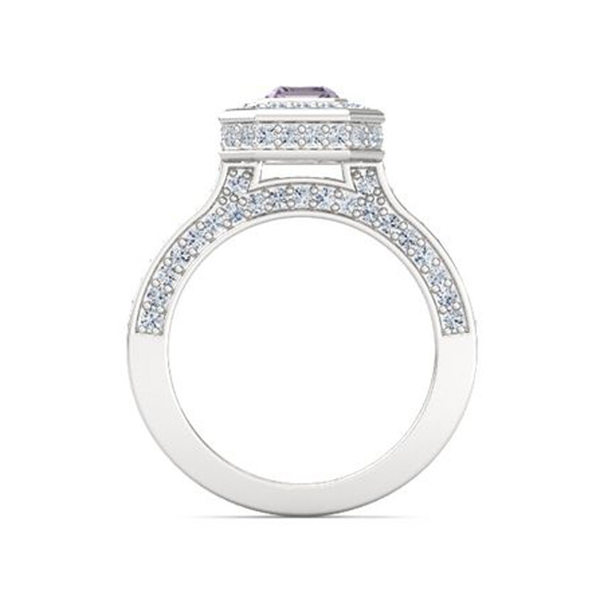 1.60ct Natural Round Diamond Amethyst 14k White Gold Anniversary ...