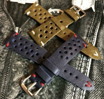 Italian Genuine Leather Racing Rally watch strap H/M 18 19 20 21 22 ...