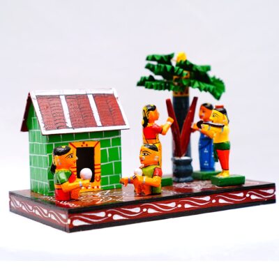 Traditional Sankranti Tree Hut & Rokali House Figurine Statue For Home ...