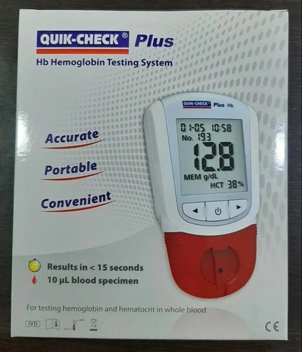 Hemoglobin Hb Meter Quik Check Plus HB Testing System With 10 strip | eBay