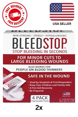 2x BleedStop™ First Aid Powder for Blood Clotting, Trauma Kit - 8 ...