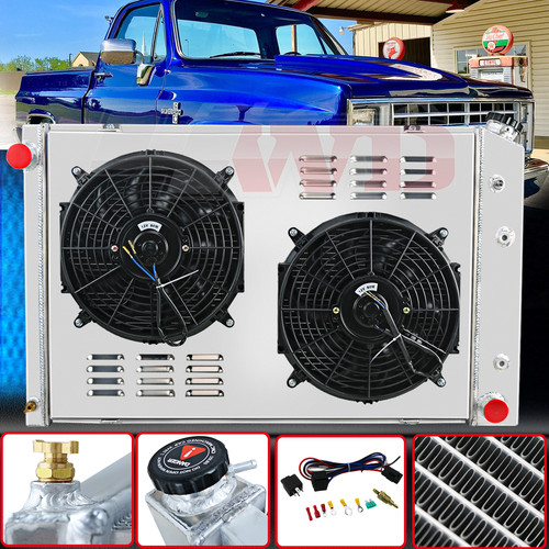 CC716 3 Row Radiator Shroud Fan For 1973-1987 Chevy C10 C20 C30 K10 K20 ...