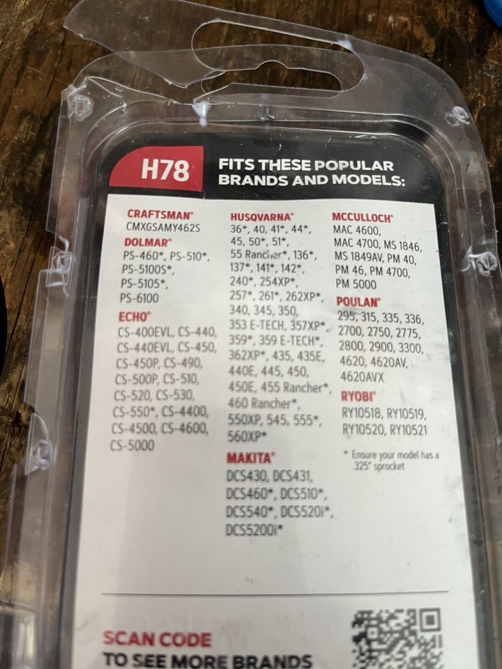 Oregon H78 Chainsaw Chain - Black Low Kickback | eBay