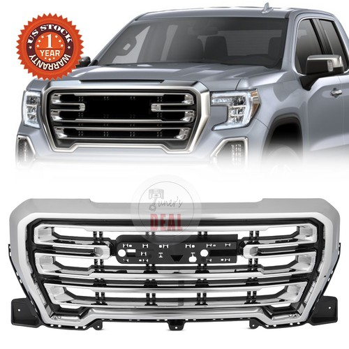 Front Upper Grille Assembly Chrome For 2019 2020 2021 GMC Sierra 1500 ...