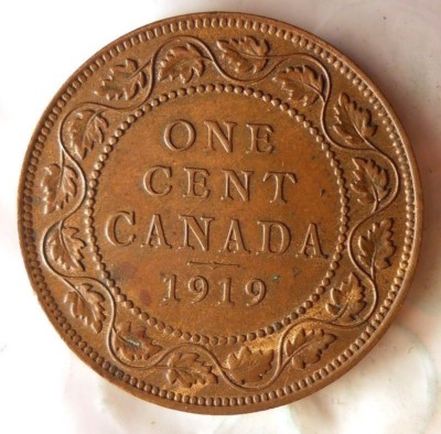 1919 CANADA CENT - Strong Headband - Great Vintage Coin - FREE SHIPPING ...