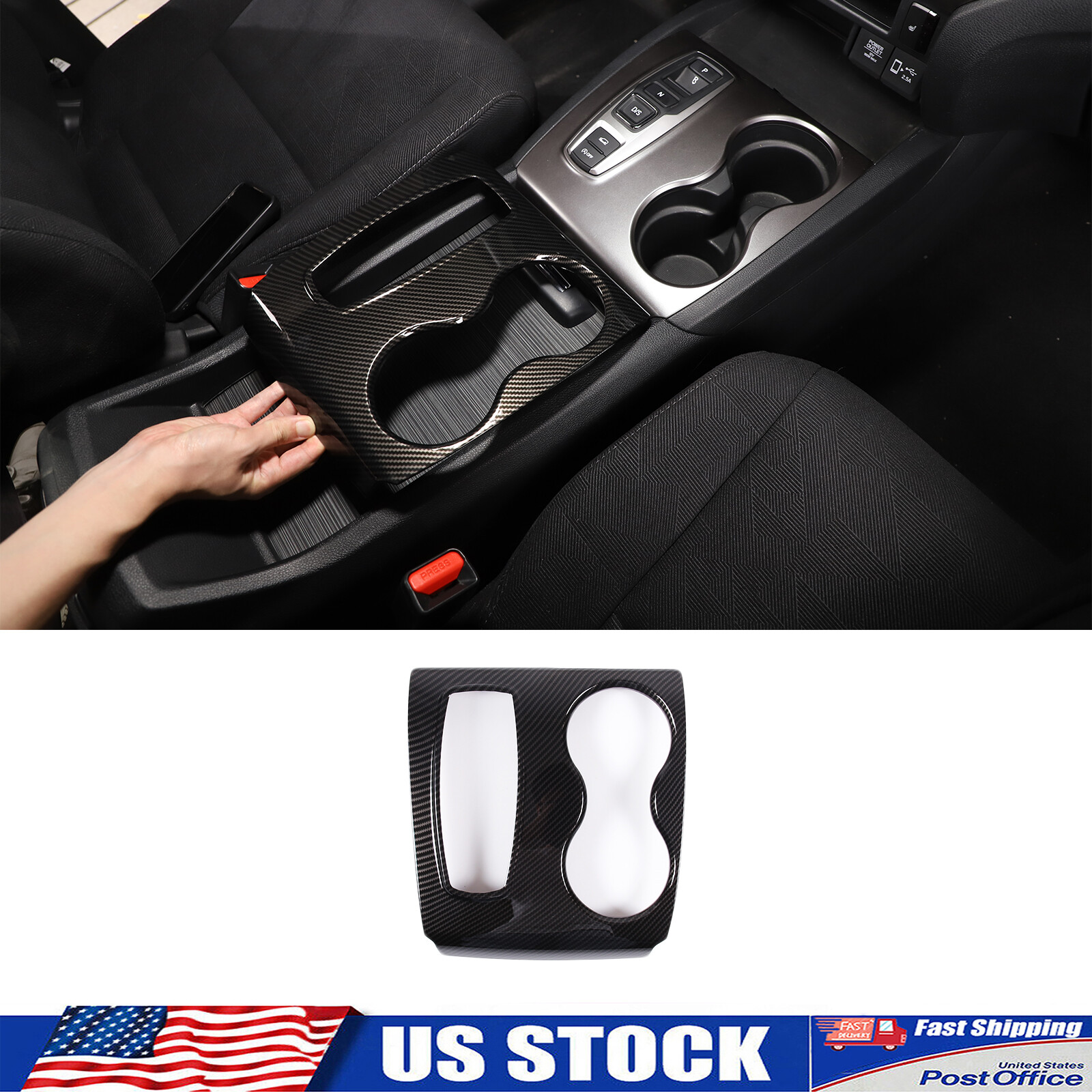 ABS Carbon Fiber Gear Shift Knob Panel trim Cover Fits Honda Ridgeline ...