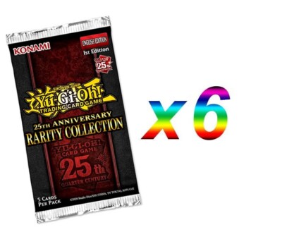 6 x YuGiOh 25th Anniversary Rarity Collection Booster 5 Cards Per Pack ...