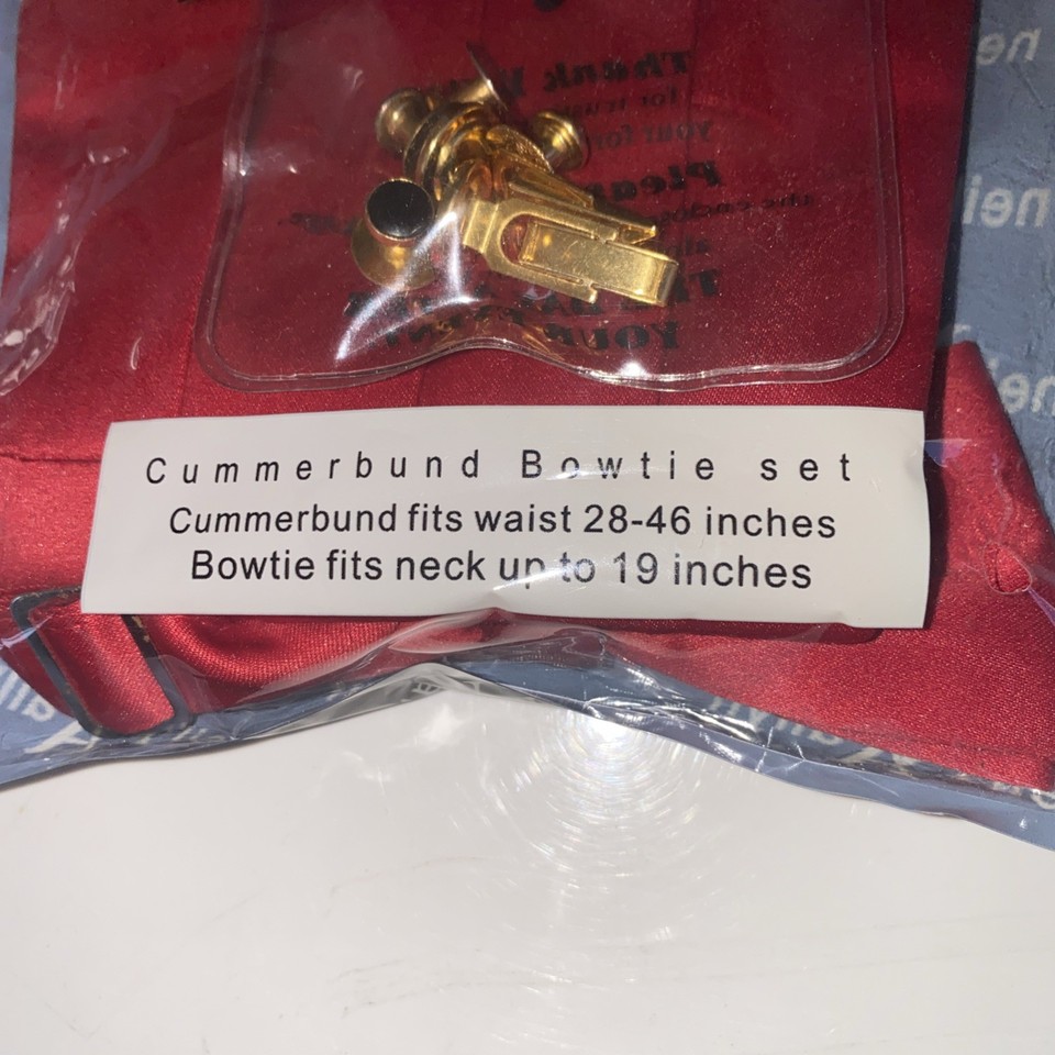 NEW Neil Allyn Red Bow Tie & Cummerbund Waist 28-46” Neck Up To 19” | eBay