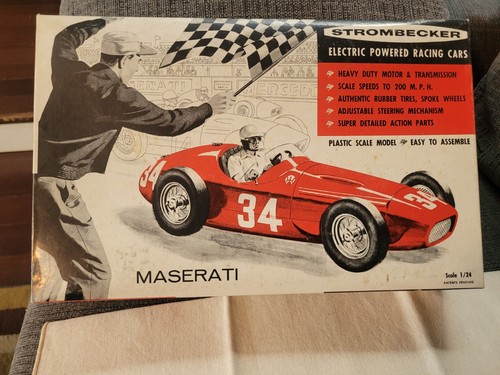 Vintage '60's Strombecker Electric Racing Plastic Model car Maserati ...
