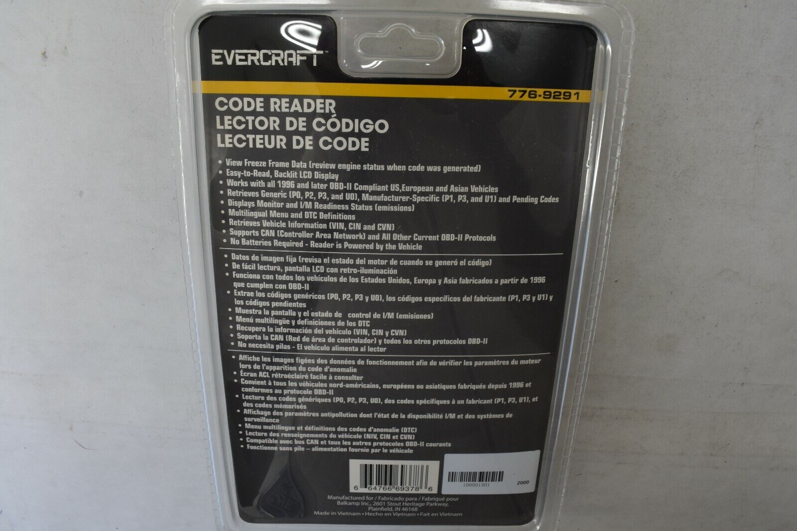 Evercraft 776-9291 Vehicle Code Reader Backlit LCD Display for OBDII ...