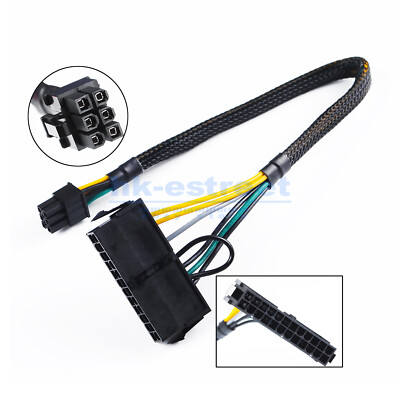 24 Pin to 6 Pin ATX PSU Power Adapter Cable for Dell Motherboard with 6 ...
