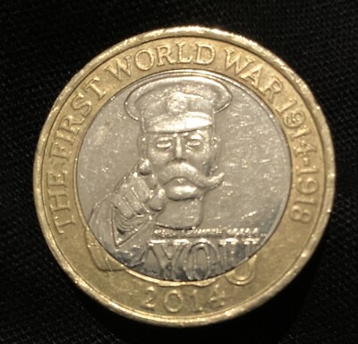 2014 £2 Pound Coin Lord Kitchener Centenary Your Country Needs You Two ...