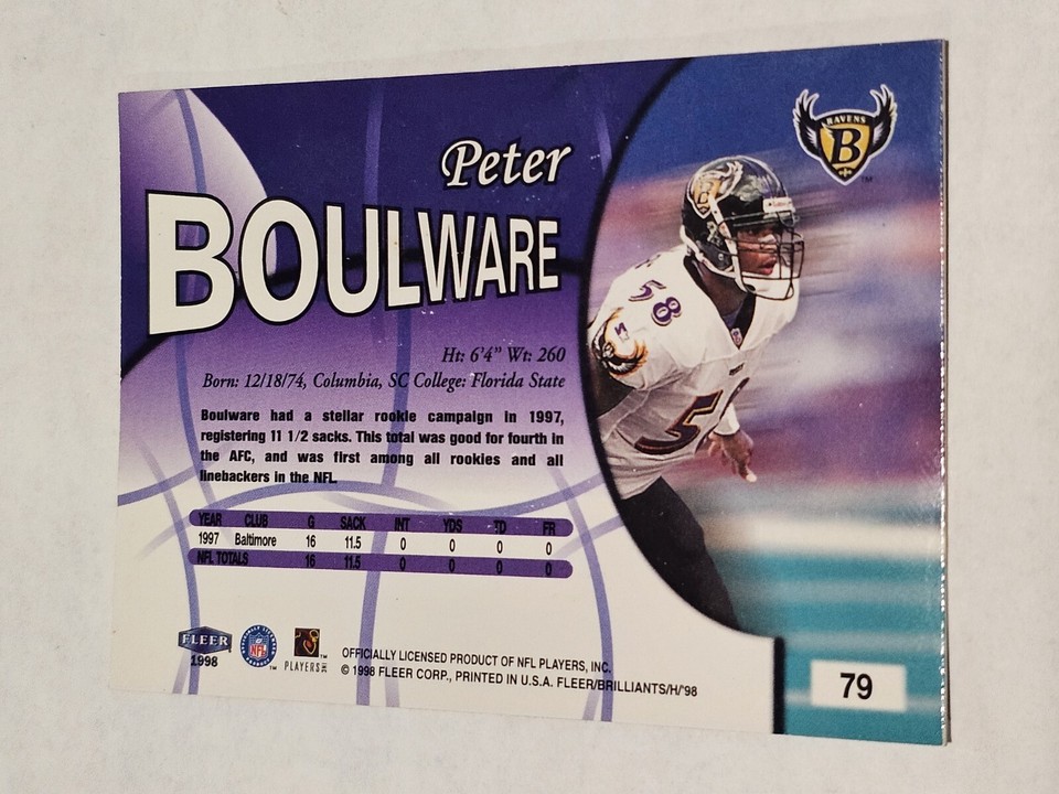1998 Fleer Brilliants Peter Boulware #79 Baltimore Ravens NFL Card | eBay