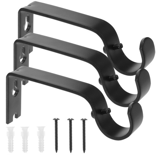 3 Pcs Curtain Rod Bracket Drapery Holders for Wall Hook Pole Brackets ...