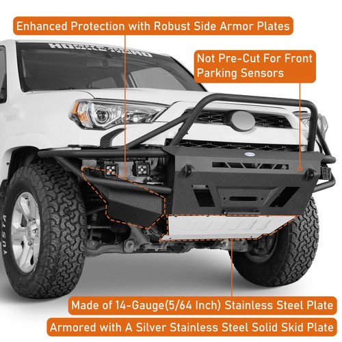Fit Toyota 4Runner 2014-2024 Steel Tubular Front Winch Bumper w/Leds ...
