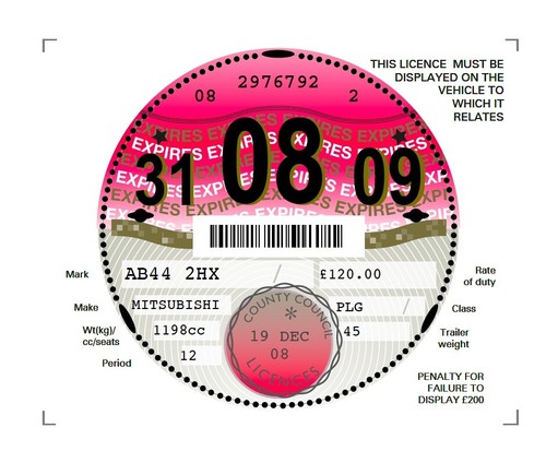 REPLICA ROAD TAX DISC Collection 1923-2015, Edit and print yourself ...