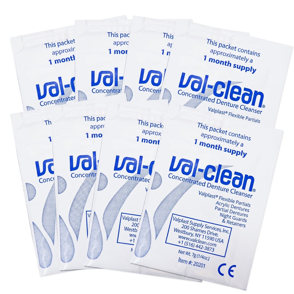 Val-Clean Concentrated Valplast Flexible Denture Cleaner 1 to 12 Sachets Sample | eBay UK