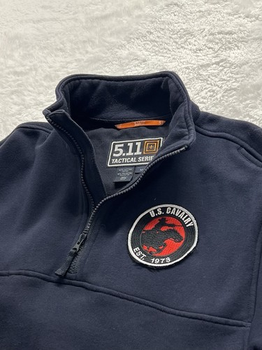 5.11 TACTICAL 1/4 Zip US Calvary Navy Sweatshirt Military Workwear Size ...