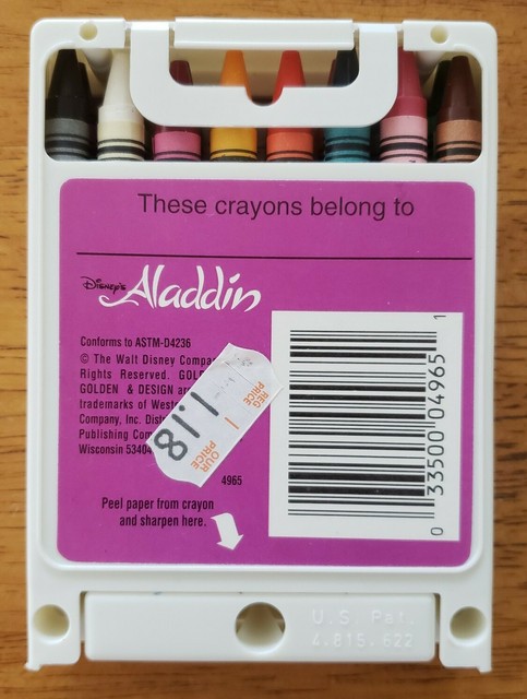 2 Different Disney Snow White Aladdin Golden Book Crayons for sale ...