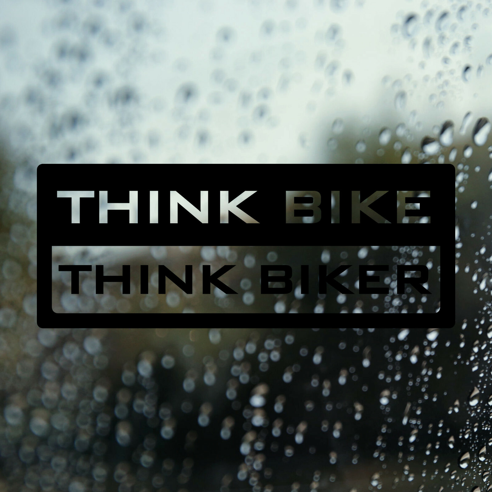 Think Bike Think Biker Sticker Decal For Car Van Window Bumper Caravan ...