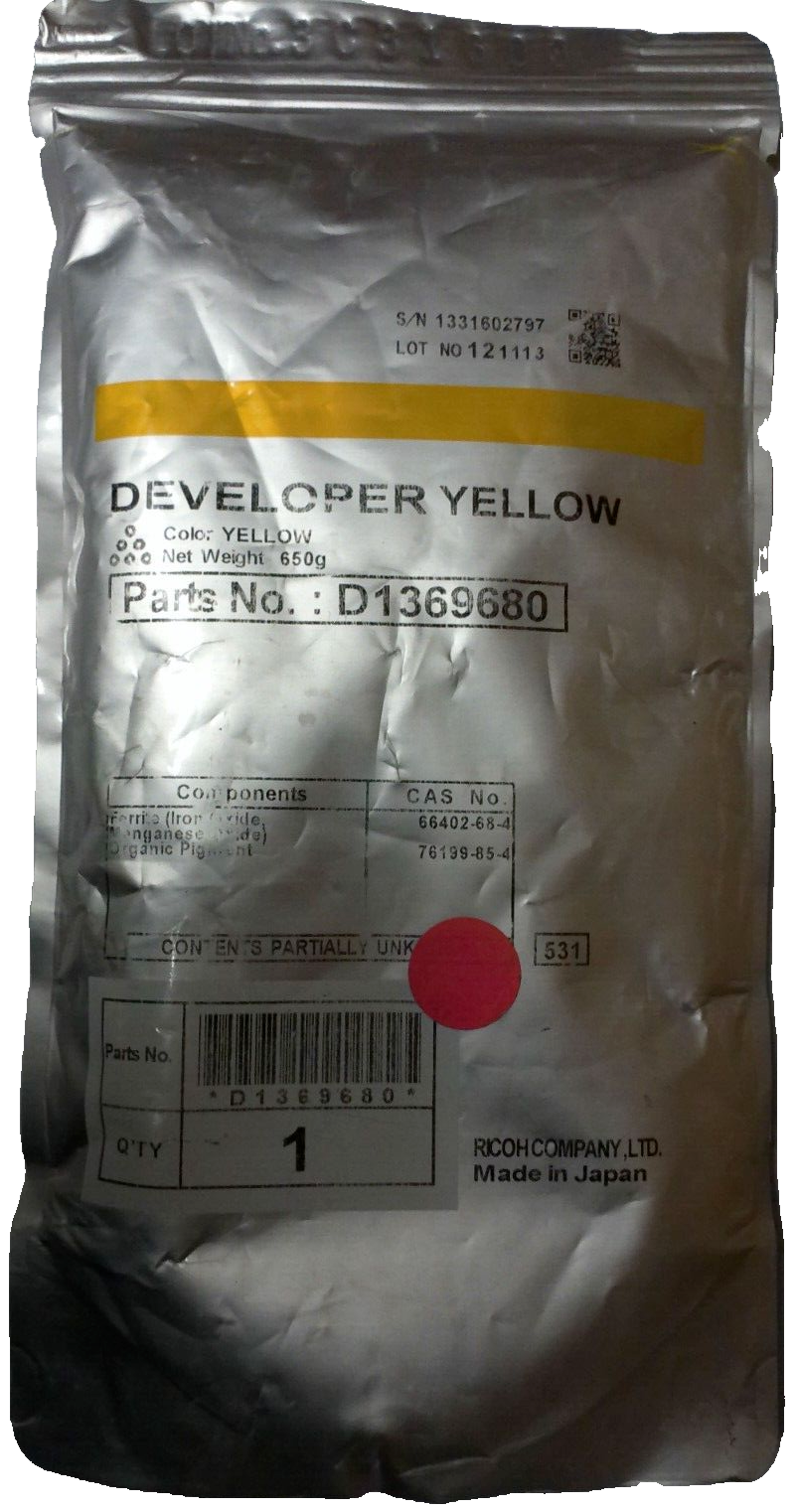 OEM Ricoh MP C6502SP MP C8002SP Yellow Developer D136-9680(D1369680 ...