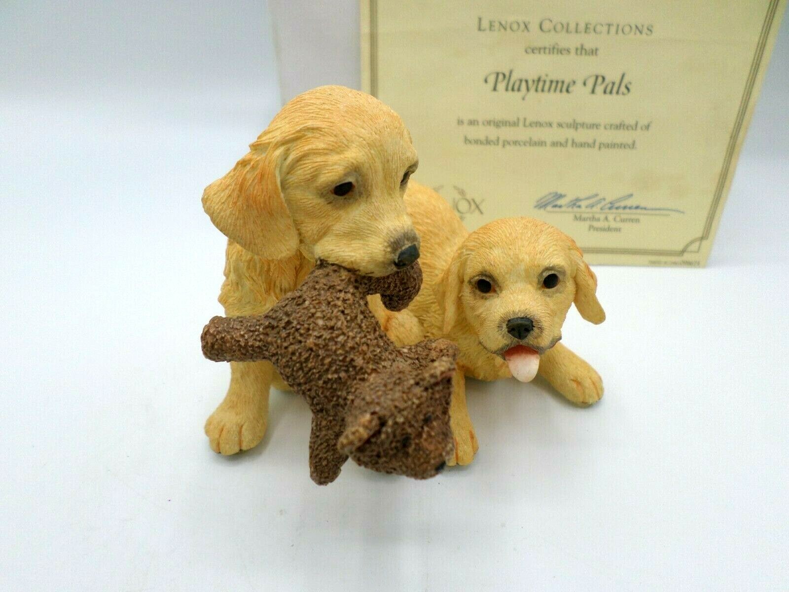 Lenox Playtime Pals Yellow Labs Playing With A Teddy 2003 Retired | eBay