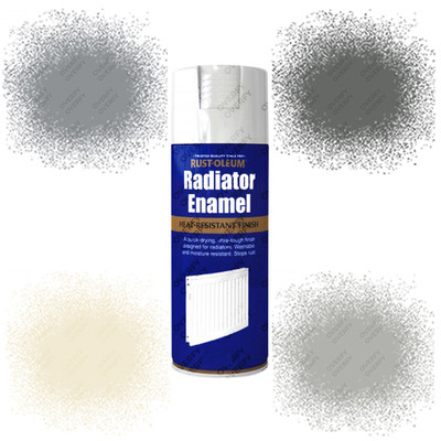 Rust-Oleum Radiator Enamel Aerosol Spray Paint White Chrome Silver Cast ...