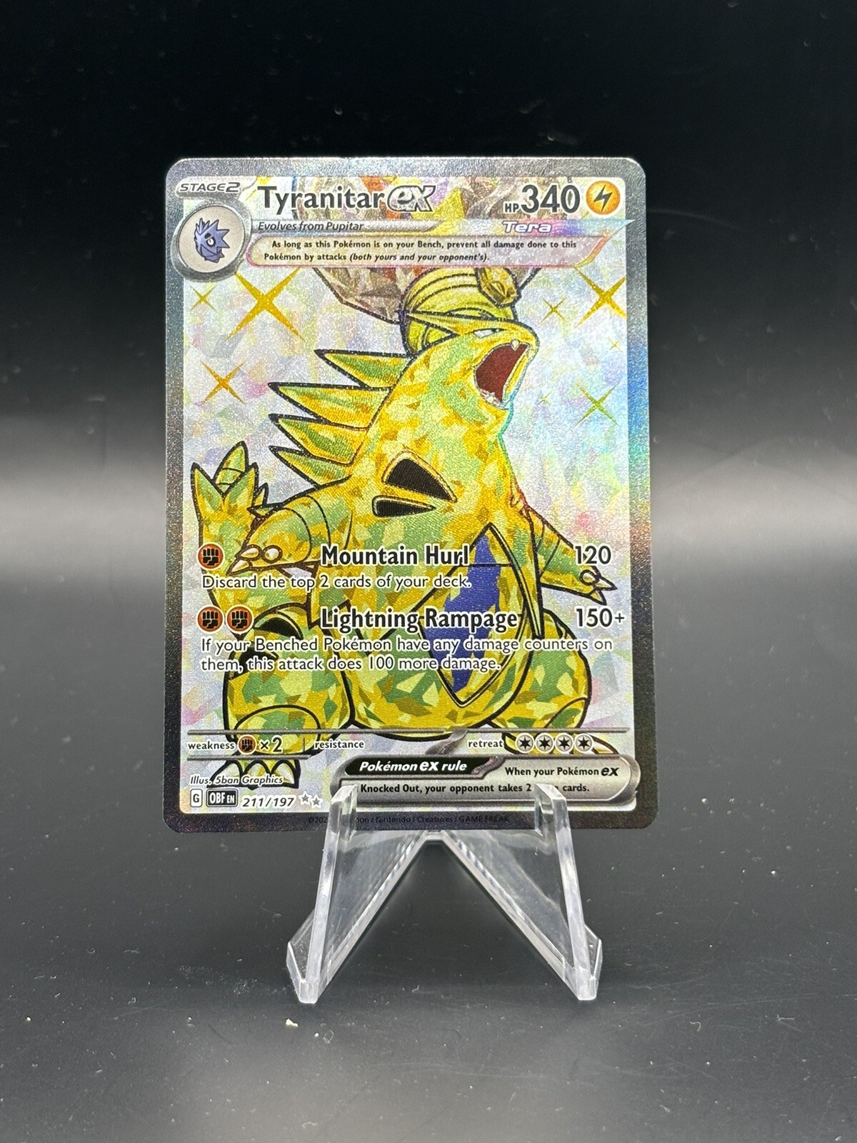 Tyranitar ex NM 211/197 Tera Full Art Obsidian Flames Pokemon Card | eBay